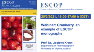 Webinar: Cranberry, an example of ESCOP monographs – SEFIT